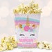 Unicorn Printable Popcorn Box , Unicorn Printable Snack Box, Unicorn ...