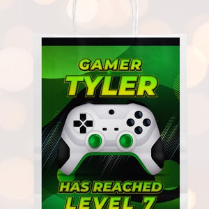 Gamer Gift Bag Label Printable, Custom Label Bag, Gamer Birthday, Video ...