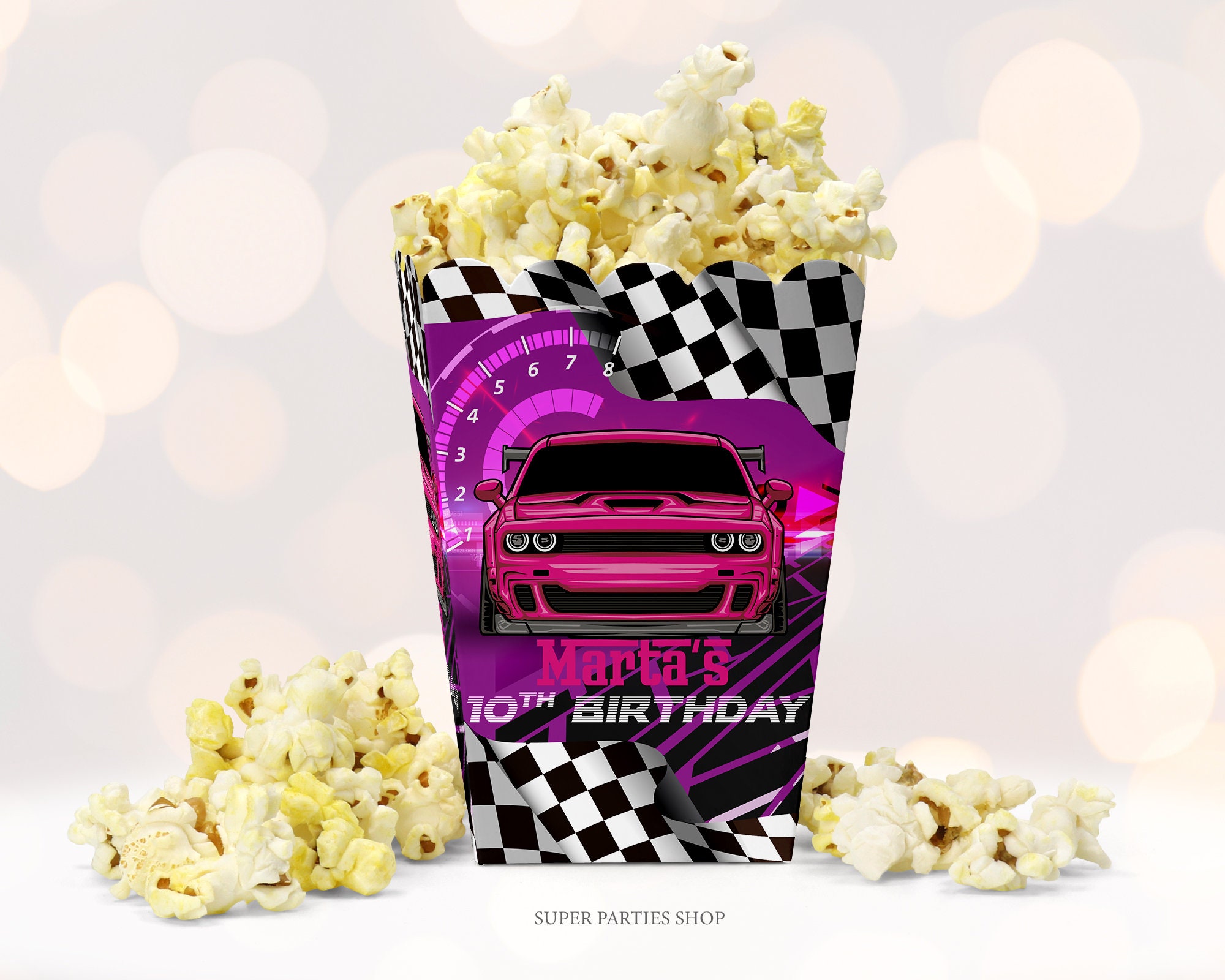 Race Cars Popcorn Box Printable Snack Treat Roadster | Etsy
