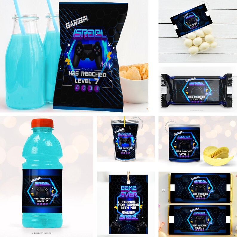 Gamer Bundle Package Printable Custom Chip Bags Gamer | Etsy