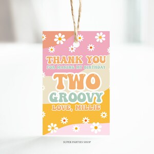 Hippie Favor Tag Labels Printable, Flower Power Birthday Party Decor ...