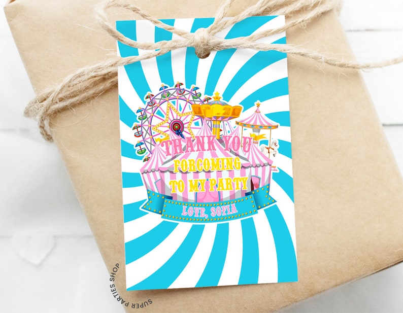 Circus Favor Tag Label Printable Circus Sticker Birthday - Etsy