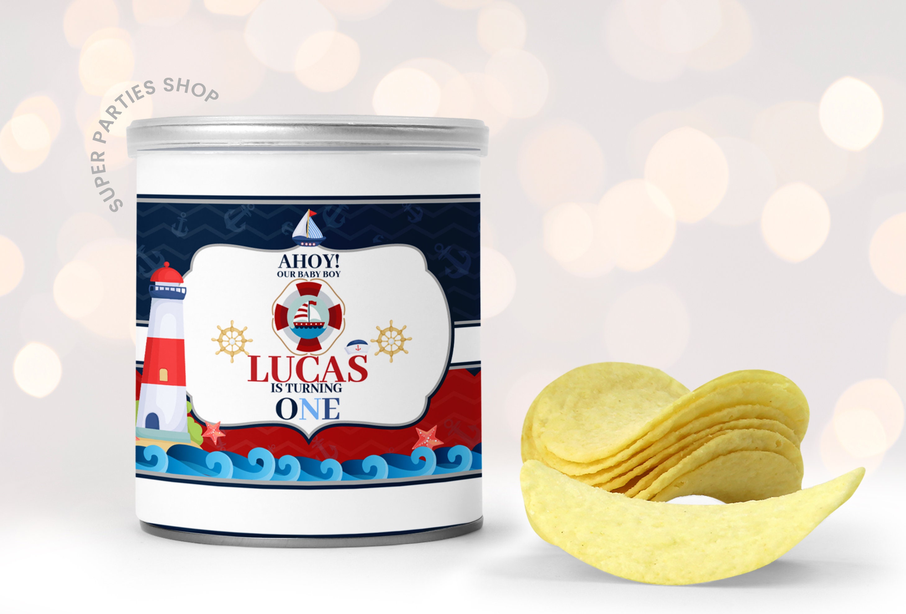 Nautical Baby Shower Chip Tube Ahoy Its a Boy Nautical Baby - Etsy