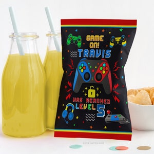 Gamer Chips Bags Printable, Custom Chip Bags, Gamer Birthday, Video ...