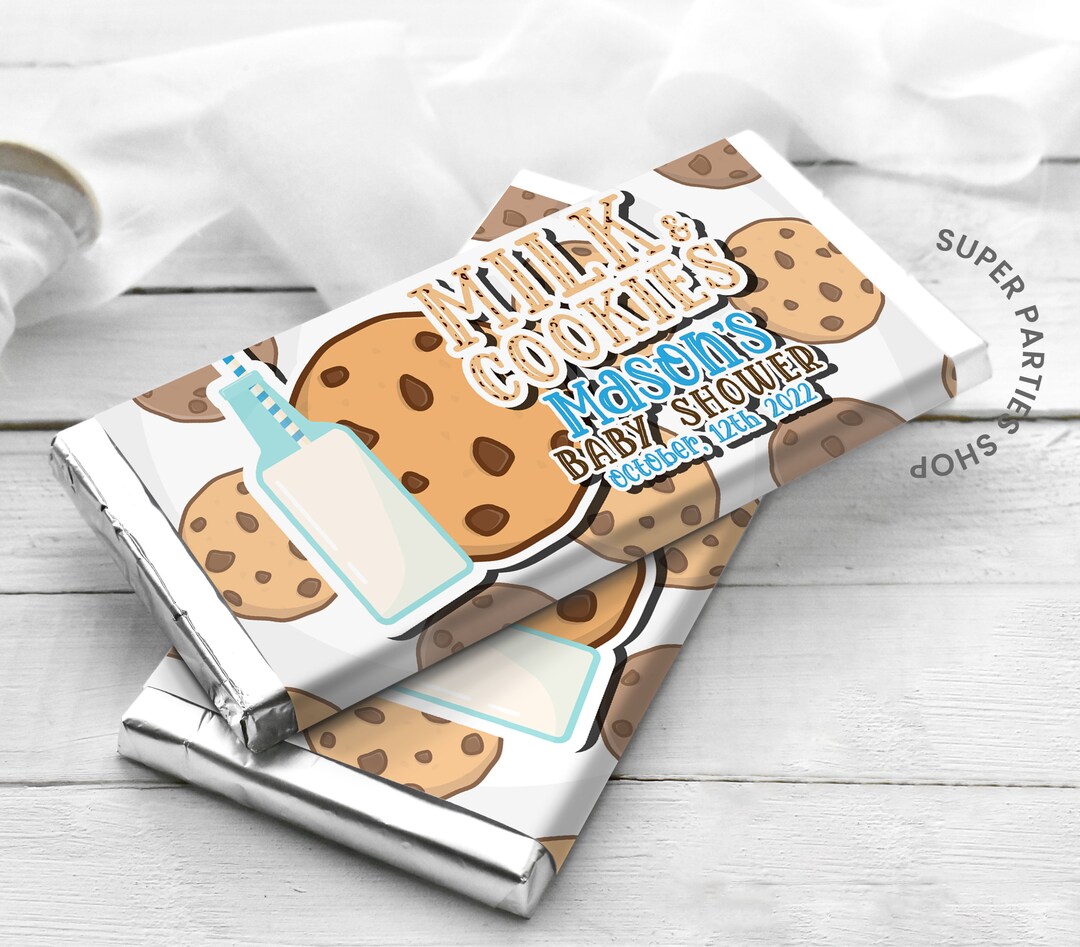 Cookie & Milk Candy Bar Wrapper Labels Printable, Snack Treat ...