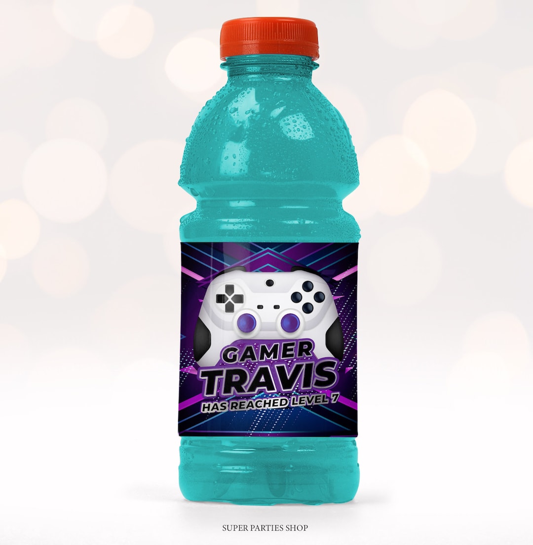 Gamer Bottle Label Printable, Sport Drink Gamer Birthday, Video Game ...