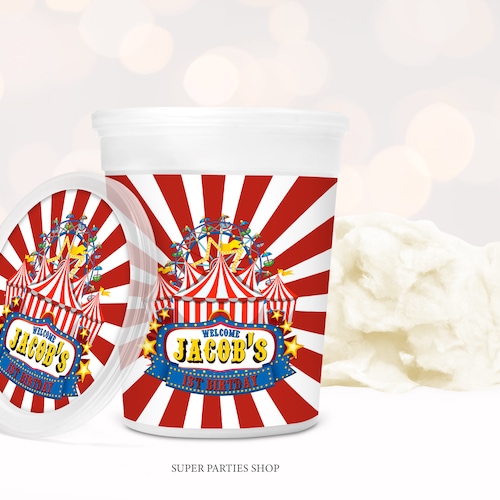 Circus Cotton Candy Label Printable Circus Cotton Tube Label - Etsy
