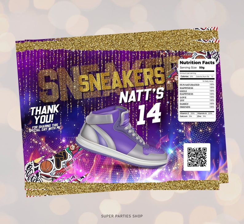 Sneakers Chip Bag Wrapper Printable Sneaker Ball Decoration - Etsy