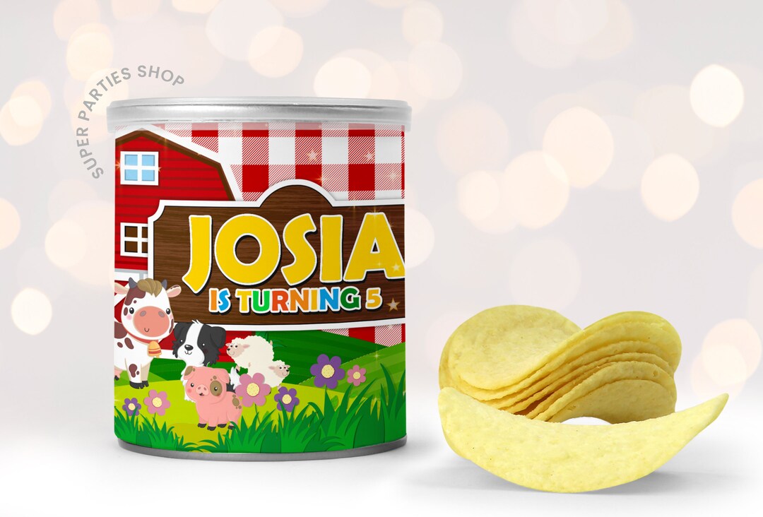 Farm Chip Tube Label Printable, Farm Chip Can Template, Farm , Editable ...