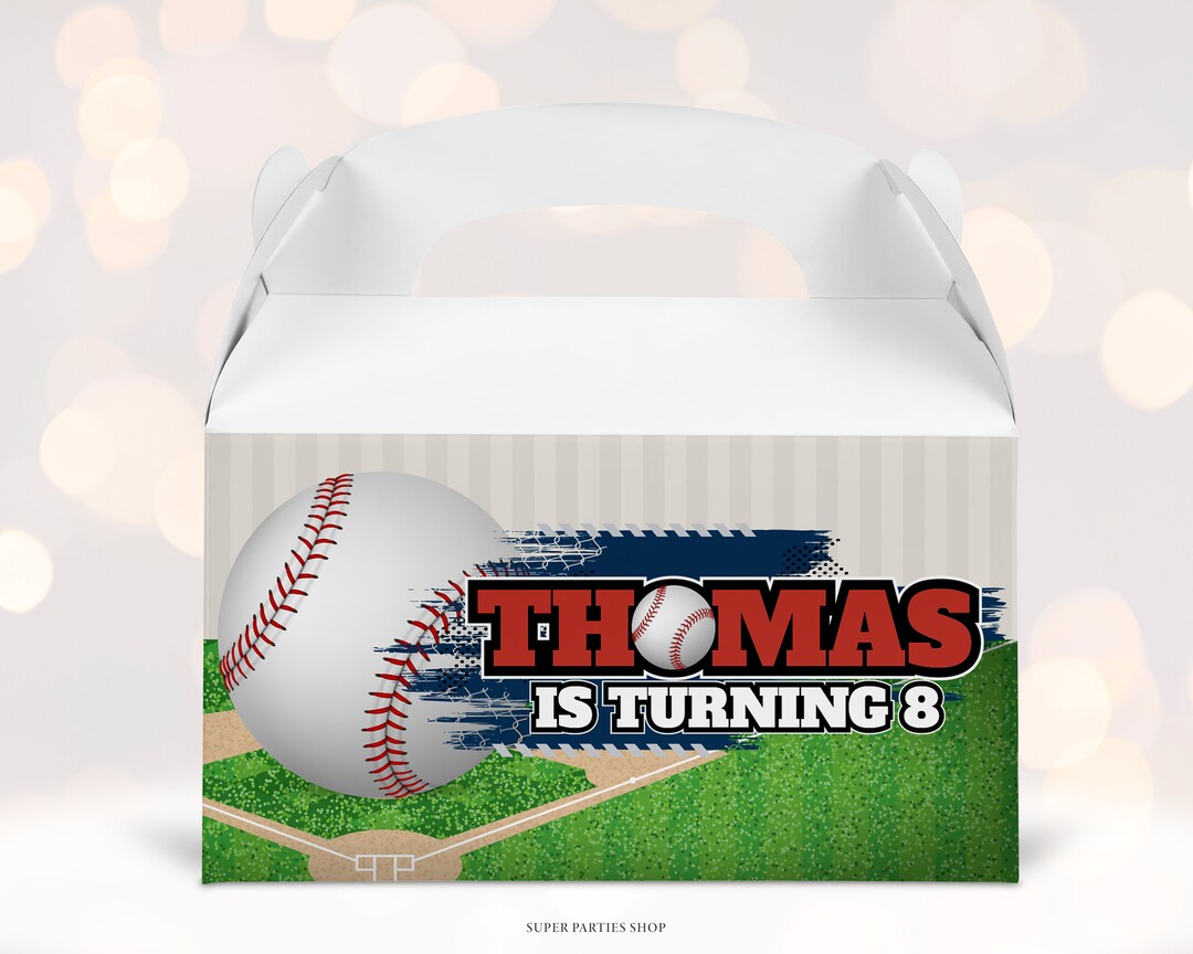Baseball Gable Box Label Printablel, Baseball Theme, Sports Party Favor ...