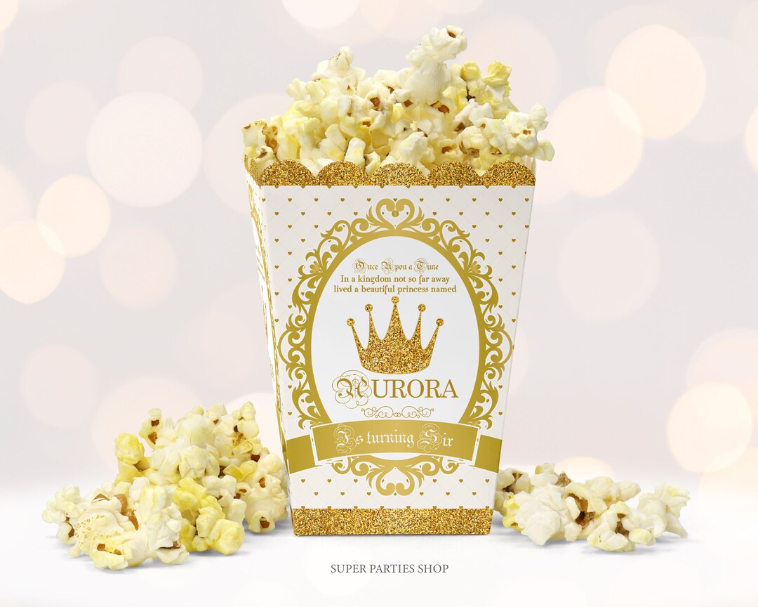 Princess Popcorn Box Craft Printable, Snack Treat , Castle Magical ...