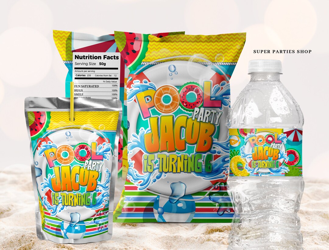 Pool Party Printable Bundle Kit Party, Swimming Pool Birthday Party ...