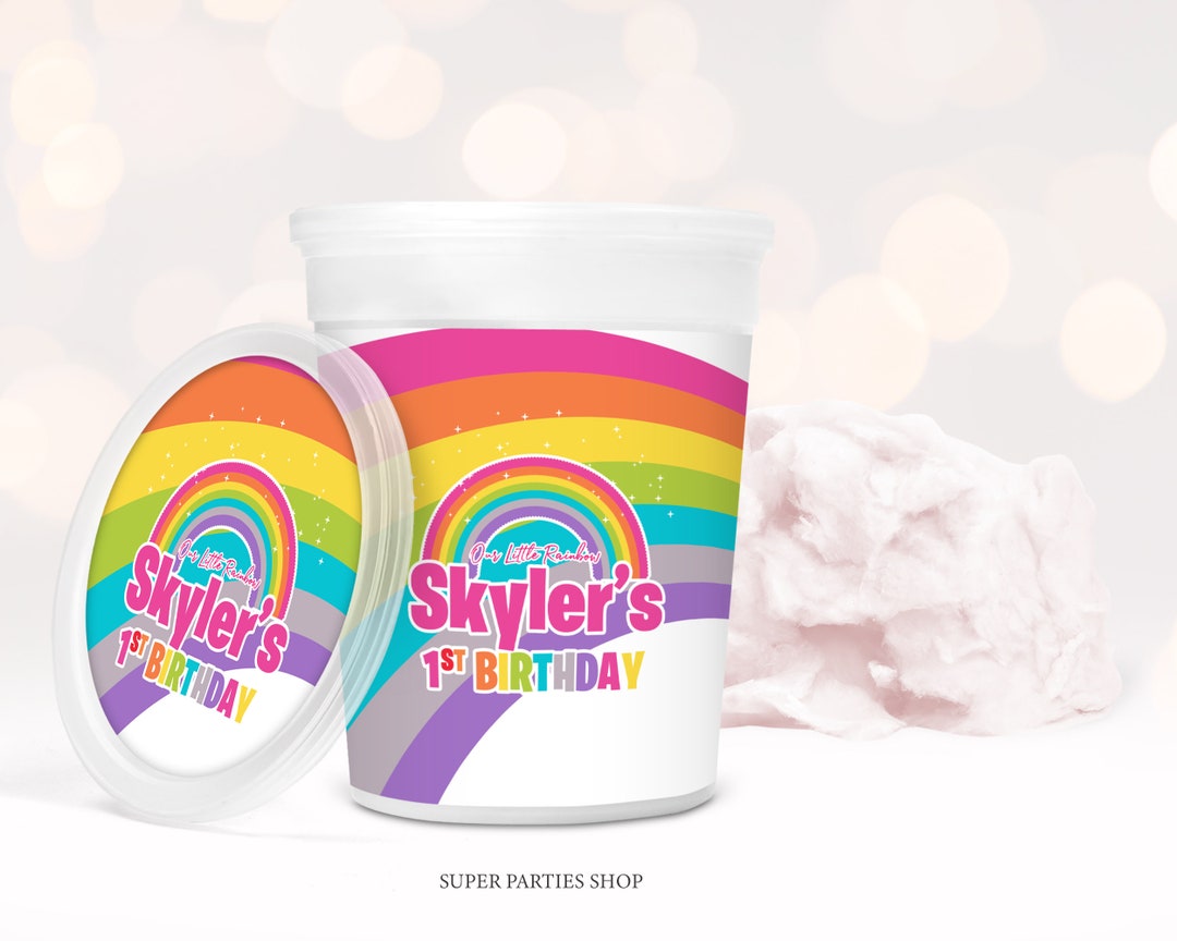 Rainbow Cotton Candy LABEL Printable, Snack Treat , Rainbow Magical ...