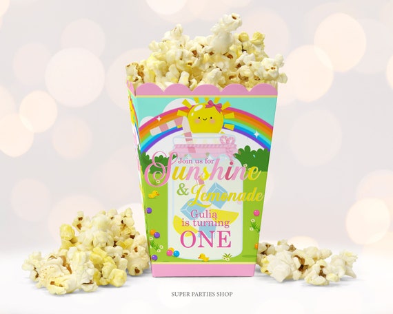 My Little Sunshine Popcorn Box Printable Wrapper Popcorn Bag - Etsy