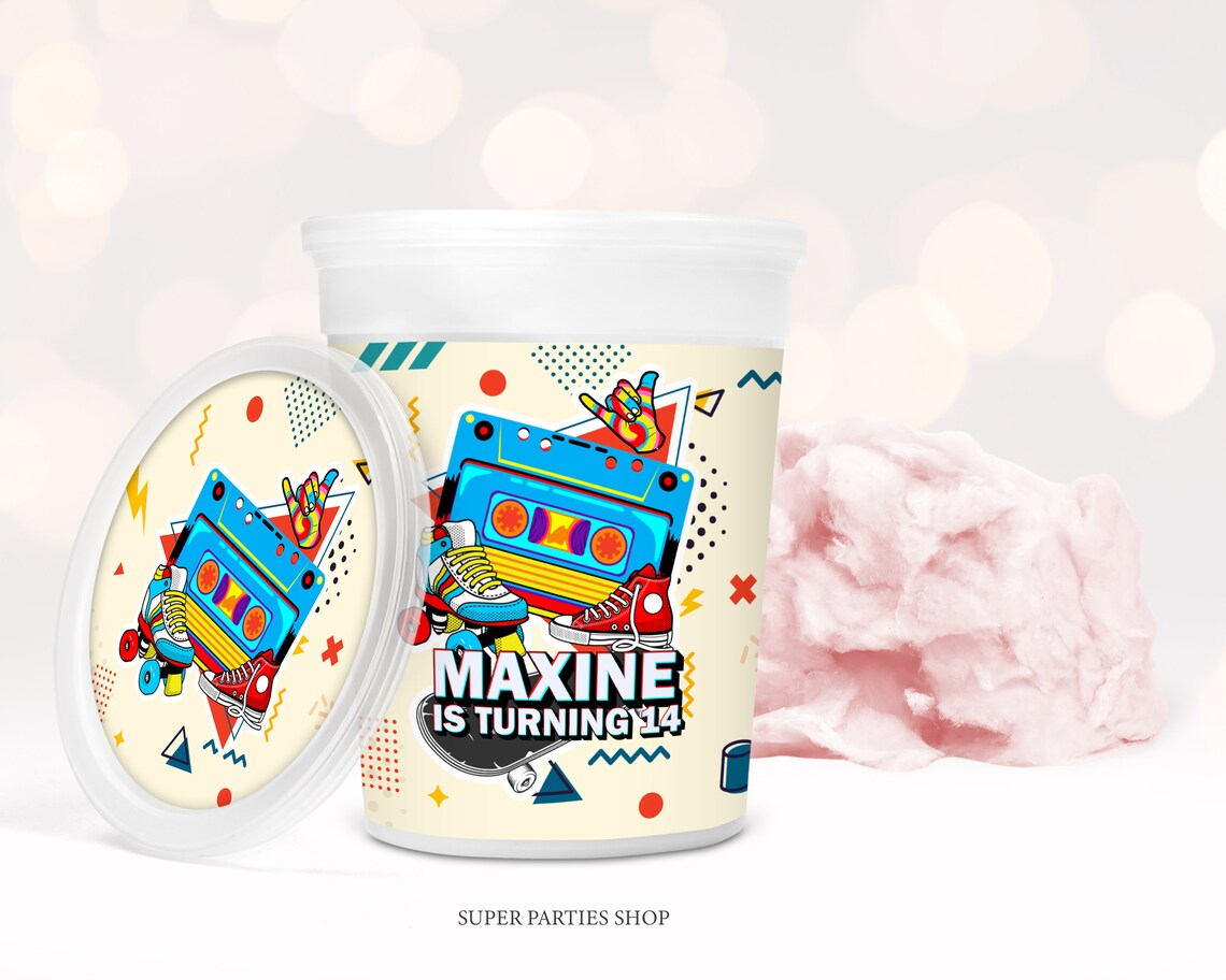 90s Cotton Candy Label Printable Throwback Retro Love the - Etsy