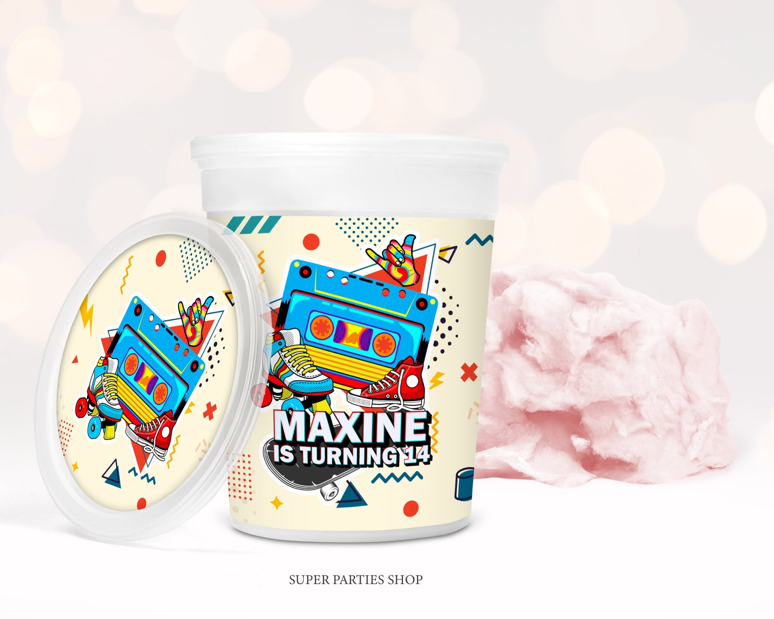 90s Cotton Candy Label Printable Throwback Retro Love the - Etsy