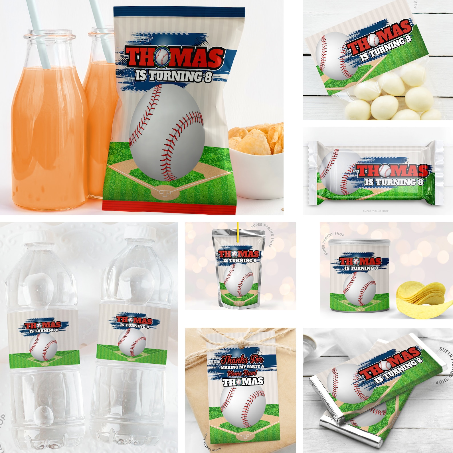 Baseball Bundle Kit Printable Baseball Theme Custom Chip | Etsy