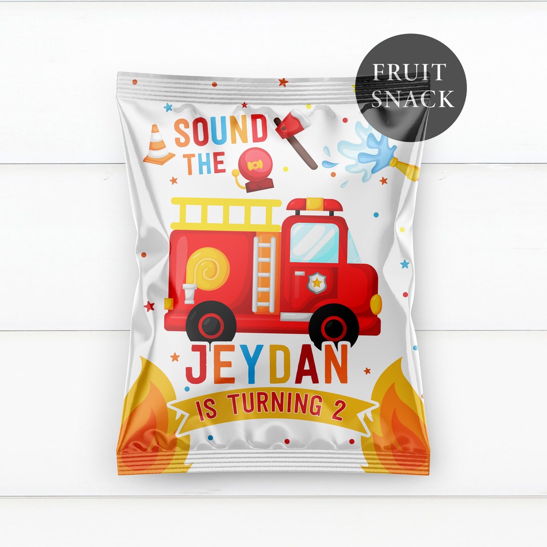 Fireman Fruit Snack Bag Printable Firetruck Potatoes - Etsy