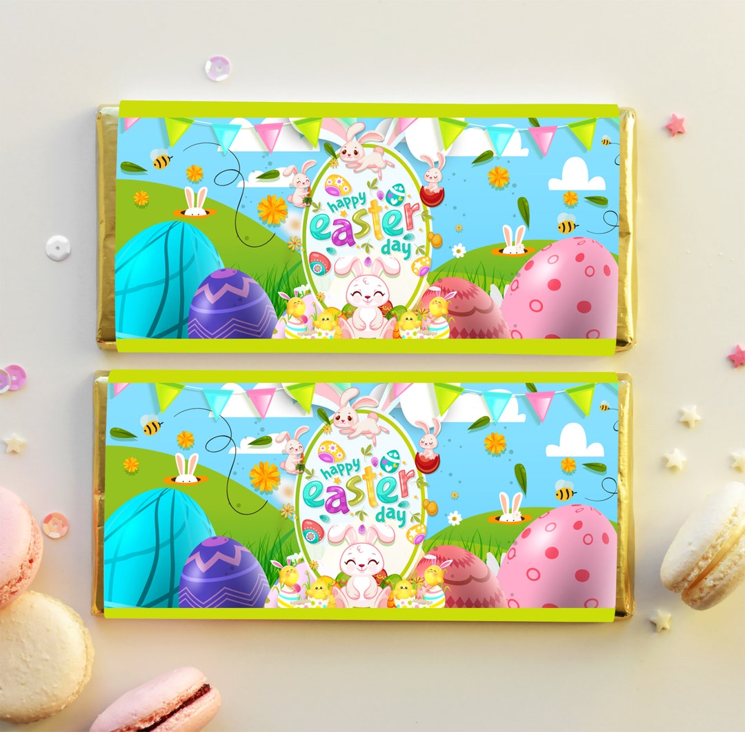 Easter Candy Bar Wrapper Digital Download Printable Template, Snack Bar ...