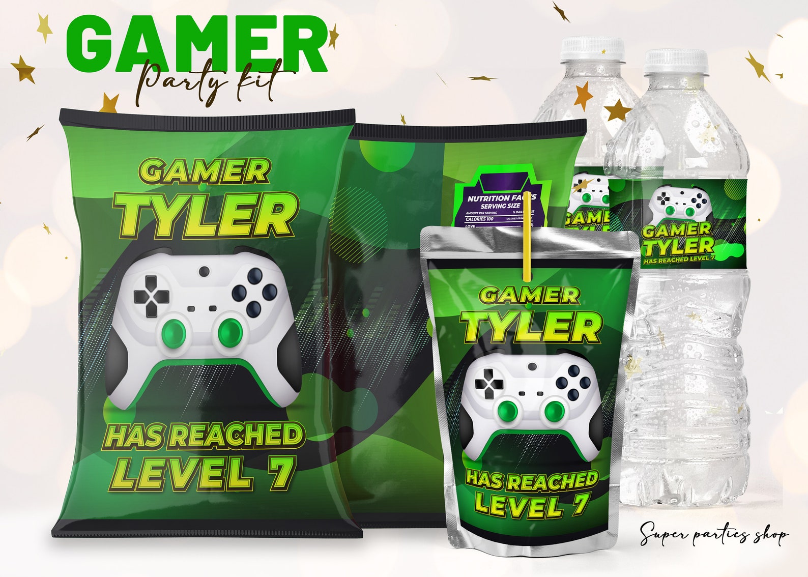 Gamer Bundle Package Printable Custom Chip Bags Gamer - Etsy