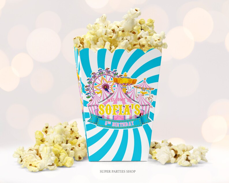 Circus Party Printable Popcorn Template Circus Tent Birthday - Etsy