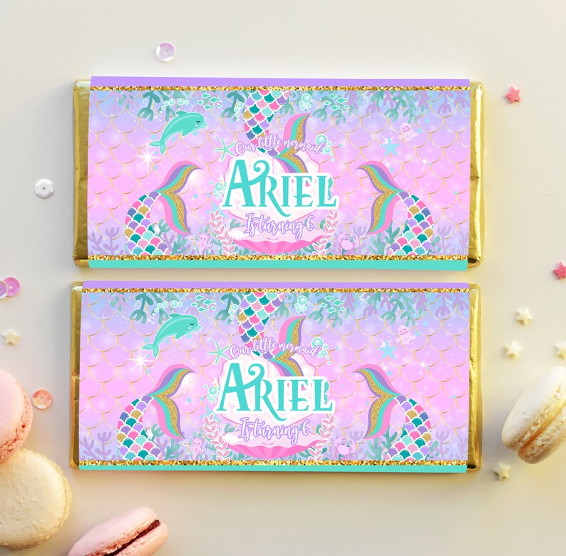 Mermaid Party Bundle Printable mermaid Favors Potato Chip - Etsy