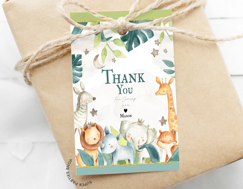 Safari Favor Tag Printable Gift Label Wild One Wild Two | Etsy