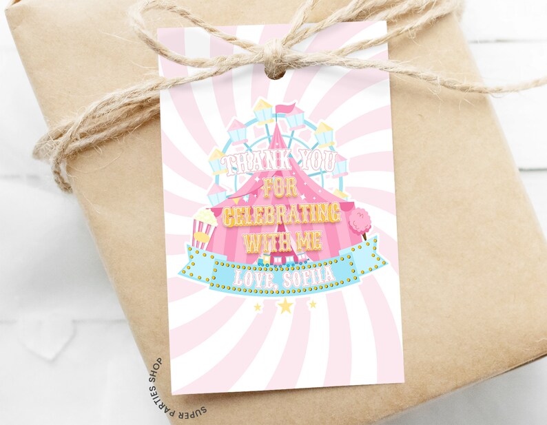 Circus Favor Tag Label Printable Circus Sticker Birthday - Etsy
