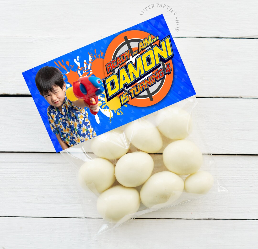 Dart Gun Candy Bag Topper Labels Printable, Dart War Birthday Party ...