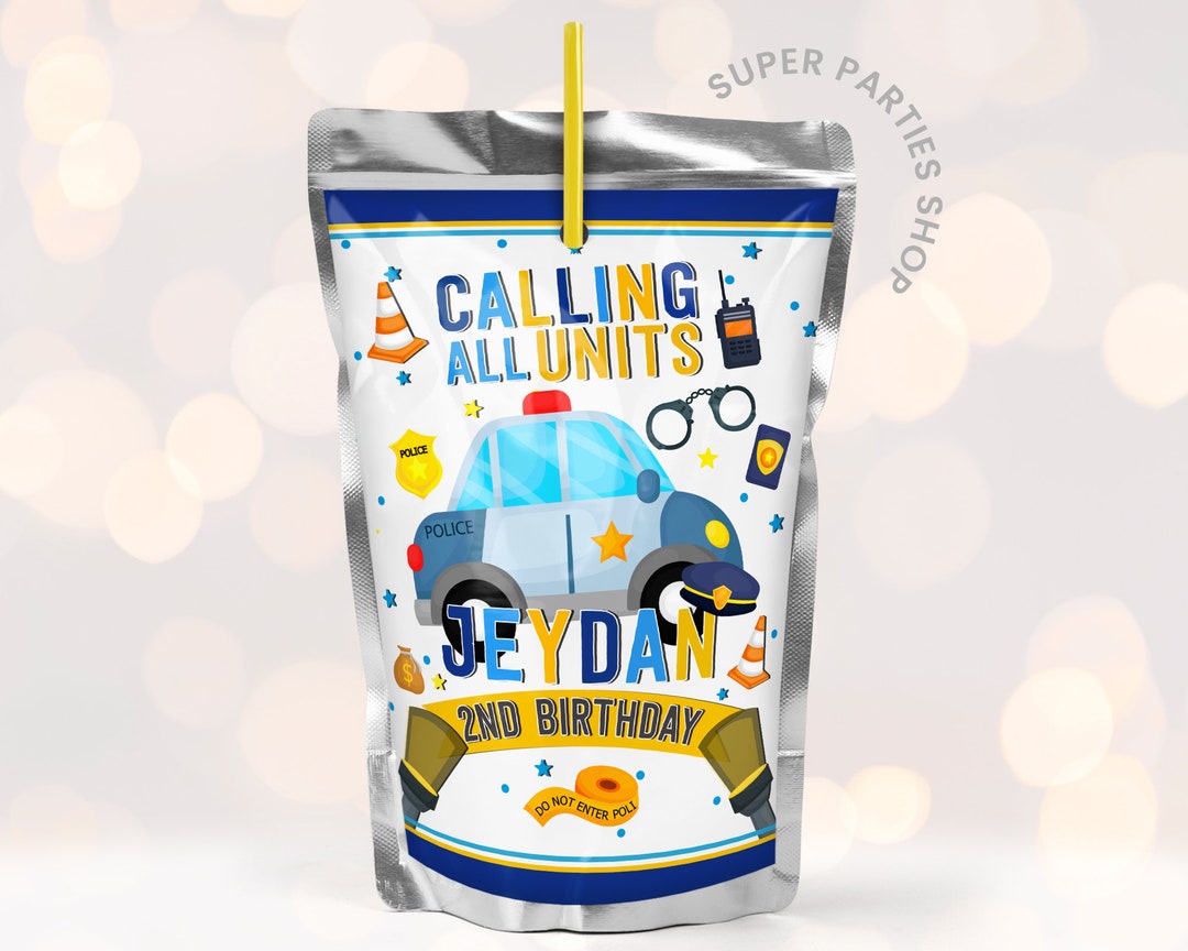 Police Caprisun Printable Police Birthday Snack Bag Police Officer ...