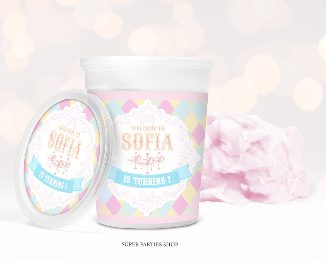 Carousel Cotton Candy Label PRINTABLE, Merry Go Round,circus Carnival ...