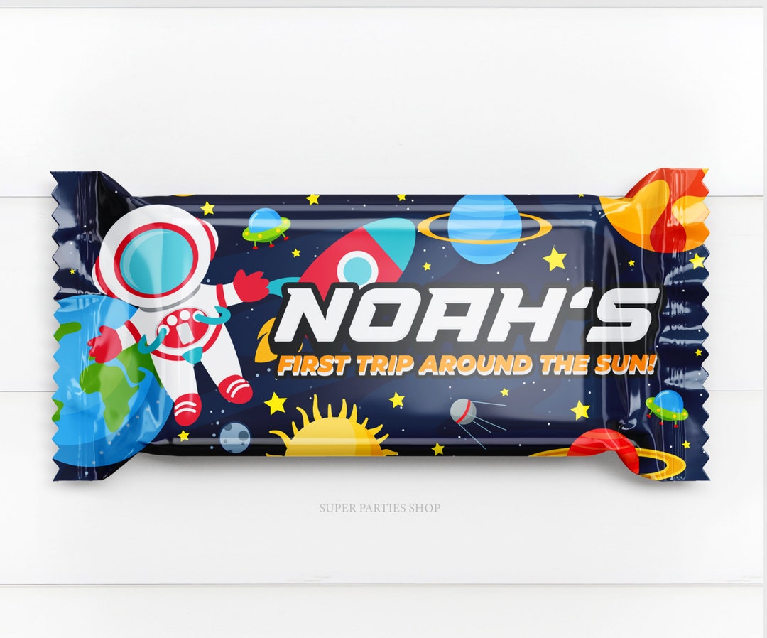 Space Rice Krispies Treats Printable astronaut Birthday Gift Wrapper ...