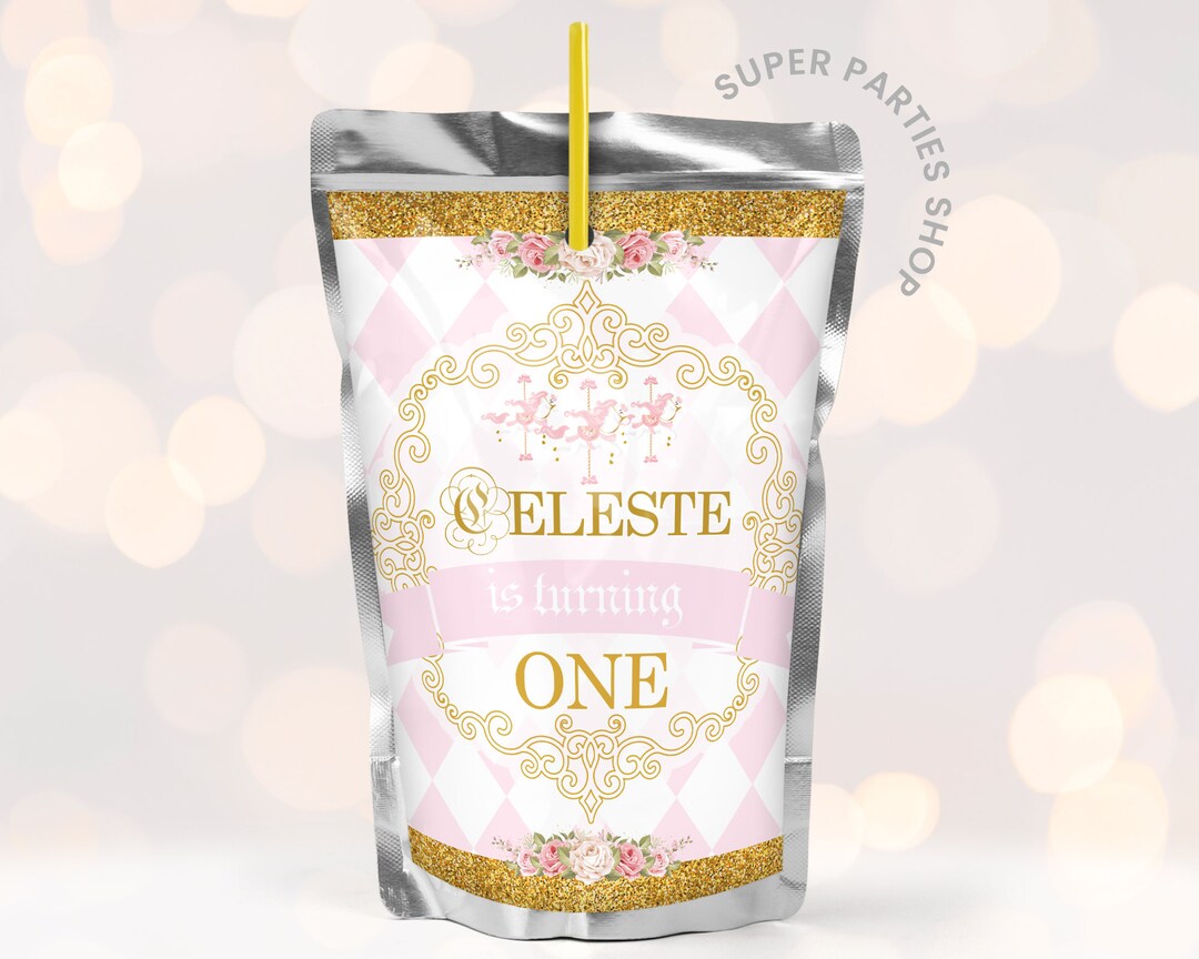 Carousel Caprisun Label PRINTABLE, Merry Go Round,circus Carnival Juice ...