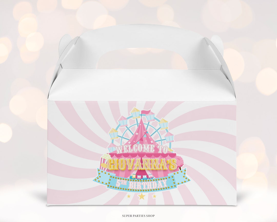 Circus Gable Box Label Printable, Circus Tent Birthday Party Favor ...
