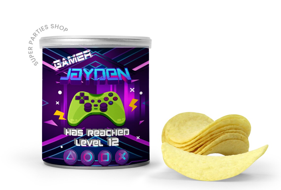 Gamer Chips Can Printable Custom Chip Bags Gamer Birthday - Etsy