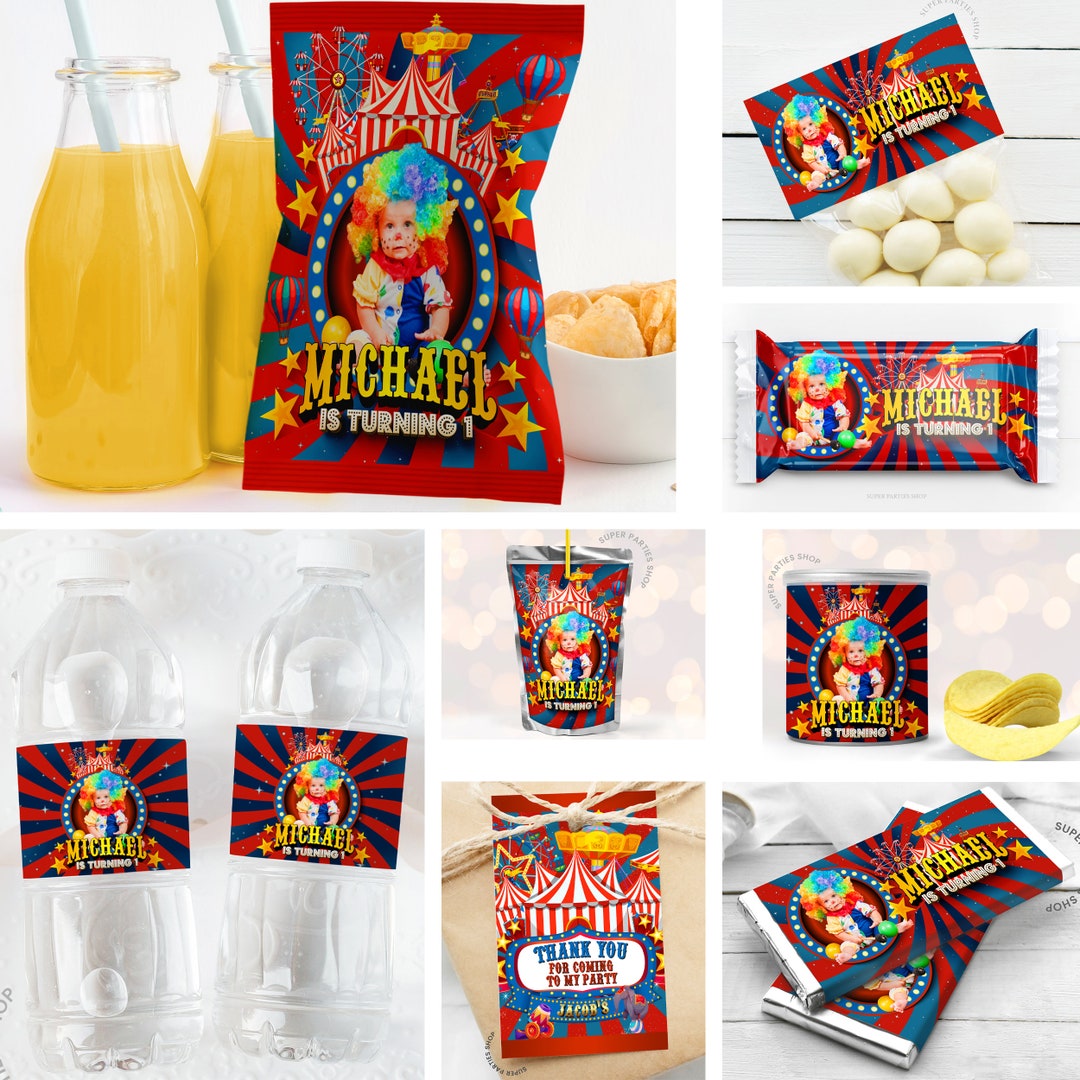 Circus Party Bundle Kit Printable, Circus Tent Birthday Party Chip Bag ...