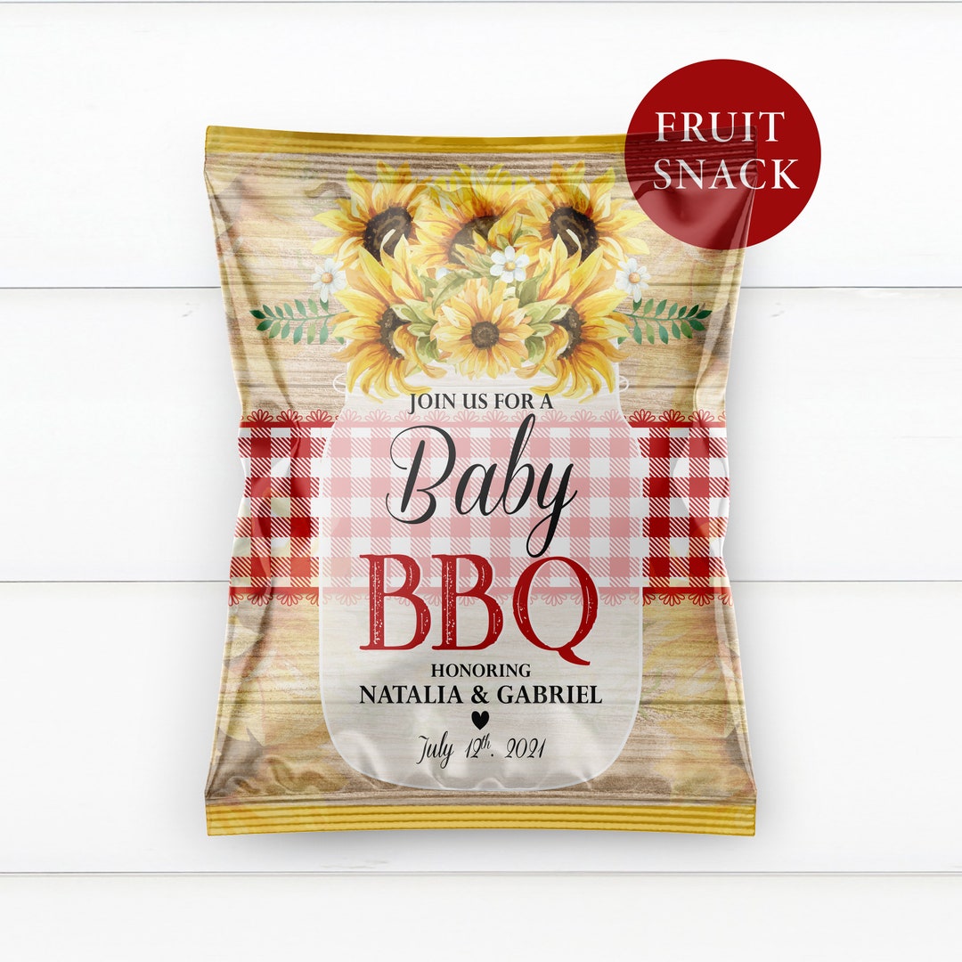 BBQ Fruit Snack Bag Wrapper Printable babyque Baby Shower Babyque Party ...