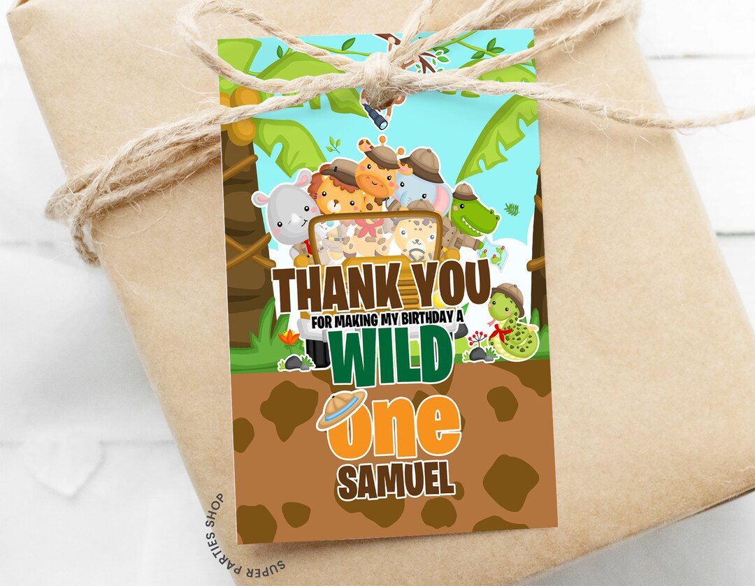 Safari Favor Tag Printable Gift Label Wild One Wild Two - Etsy