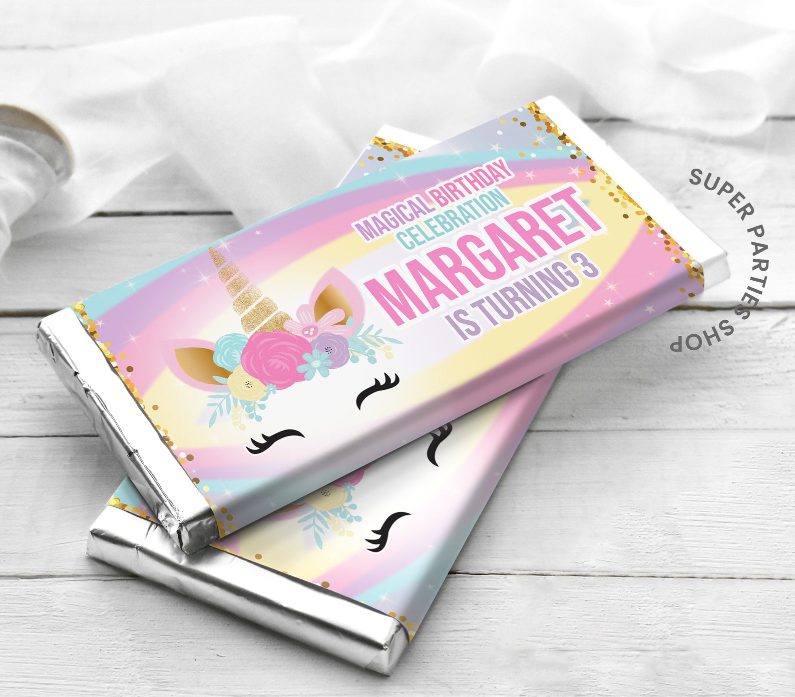 Unicorn Candy Bar 1.55oz Printable Snack Treat Unicorn - Etsy