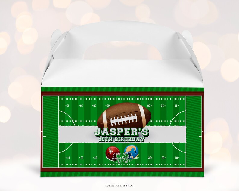 Football Gable Box Label Printable Football Party Football - Etsy