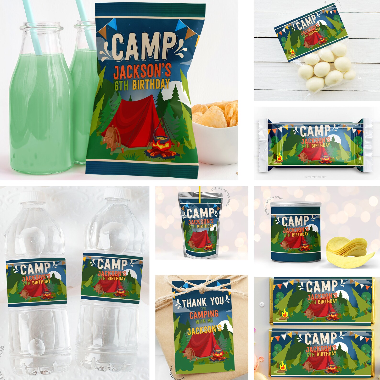 Camping Party Bundle Kit Printable Party Items Camp Party | Etsy