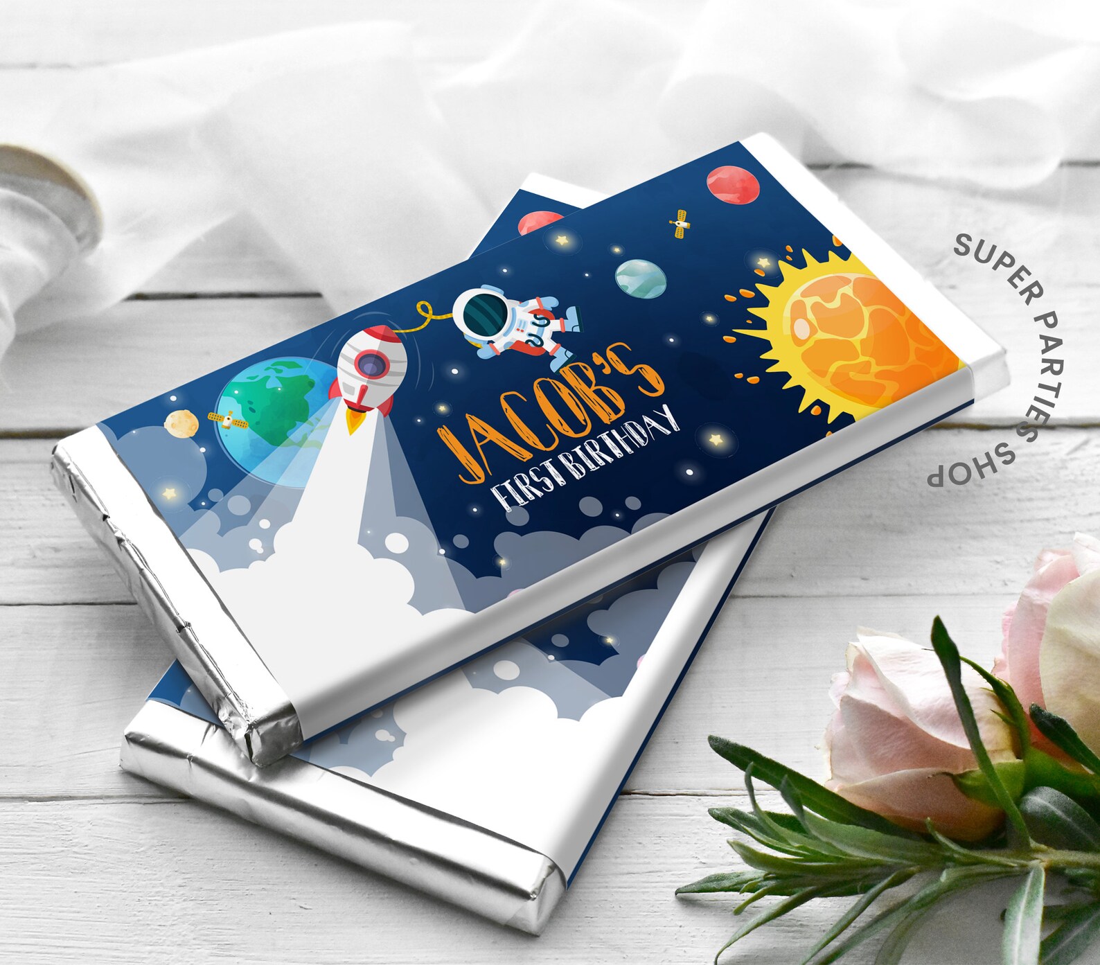 Space Bundle Kit Printable Astronaut Birthday Gift Wrapper | Etsy