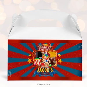 Circus Gable Box Label Printable Circus Tent Birthday Party | Etsy