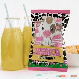 Cow Chip Bags Printable, Farm Chip Bag Template, Farm Chipbag, Editable ...