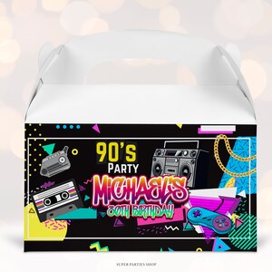 90s Printable Gable Box, Snack Box, Candy Box, Throwback Retro, Love ...