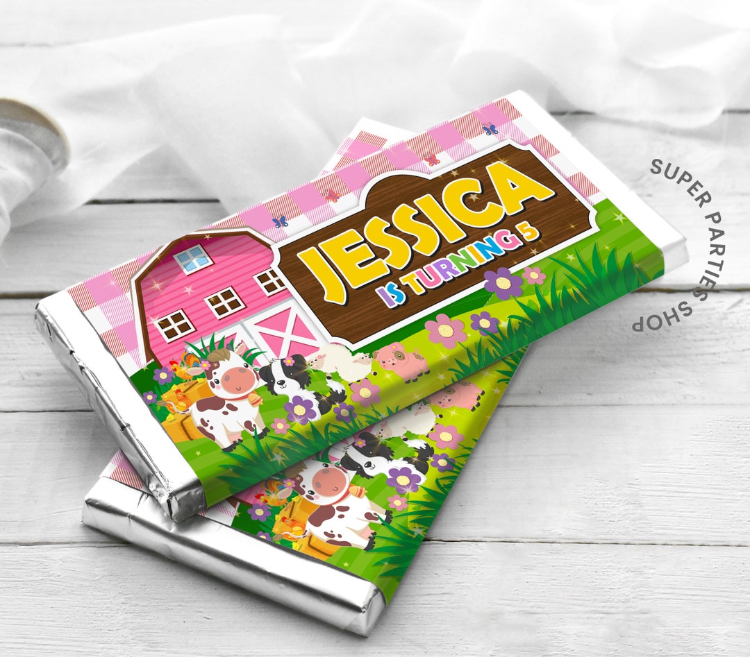 Farm Candy Bar 1.55oz Printable Farm Candy Bar Wrapper Template ...