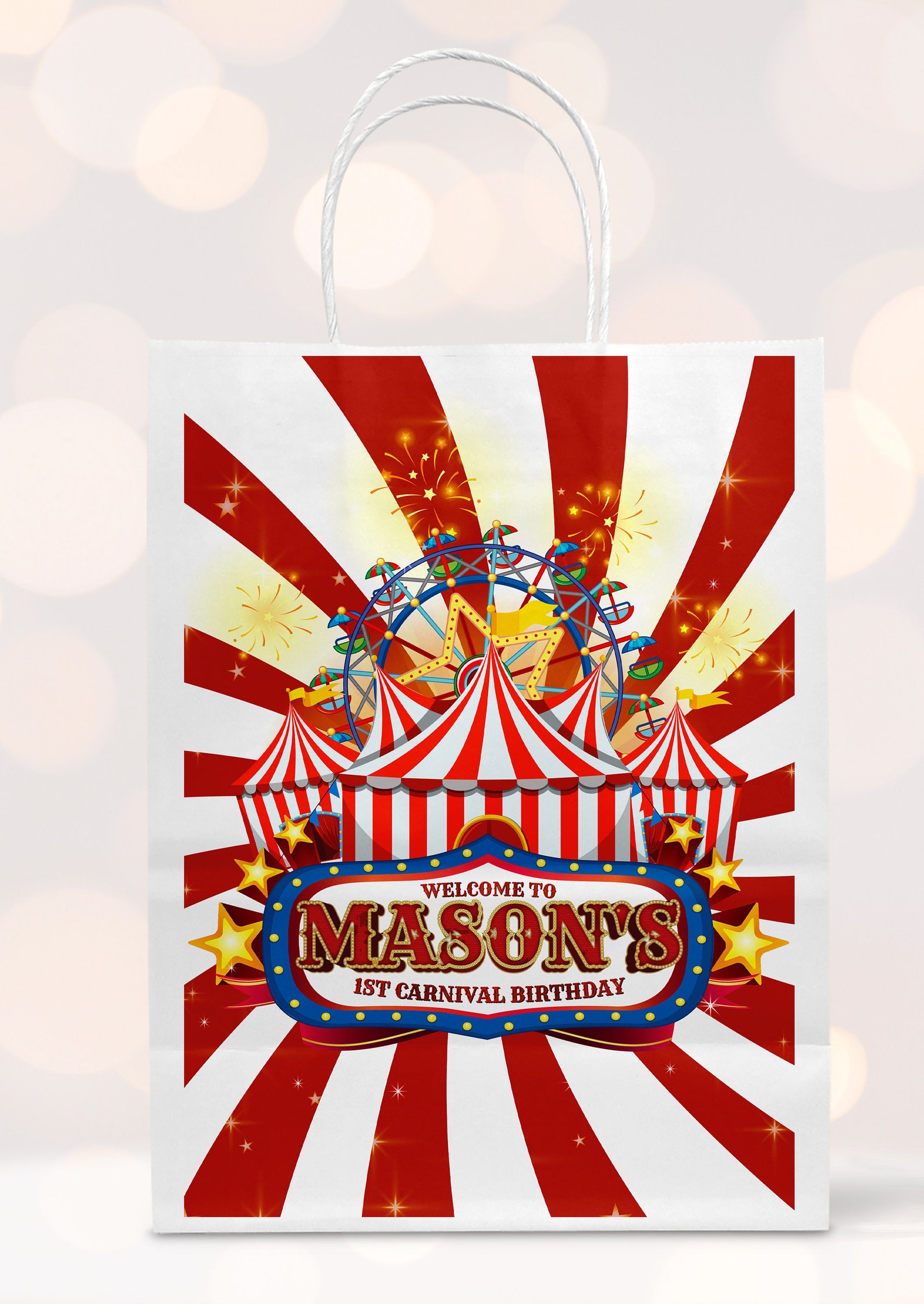 Circus Gift Bags Label Printable Circus Tent Favor Bag - Etsy