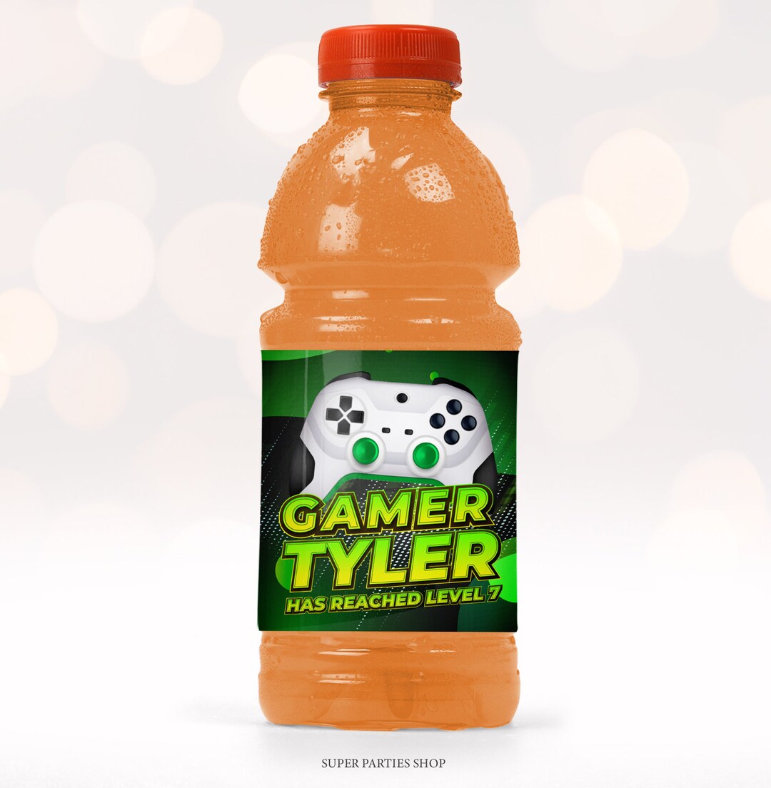 Gamer Bottle Label Printable, Sport Drink Gamer Birthday, Video Game ...
