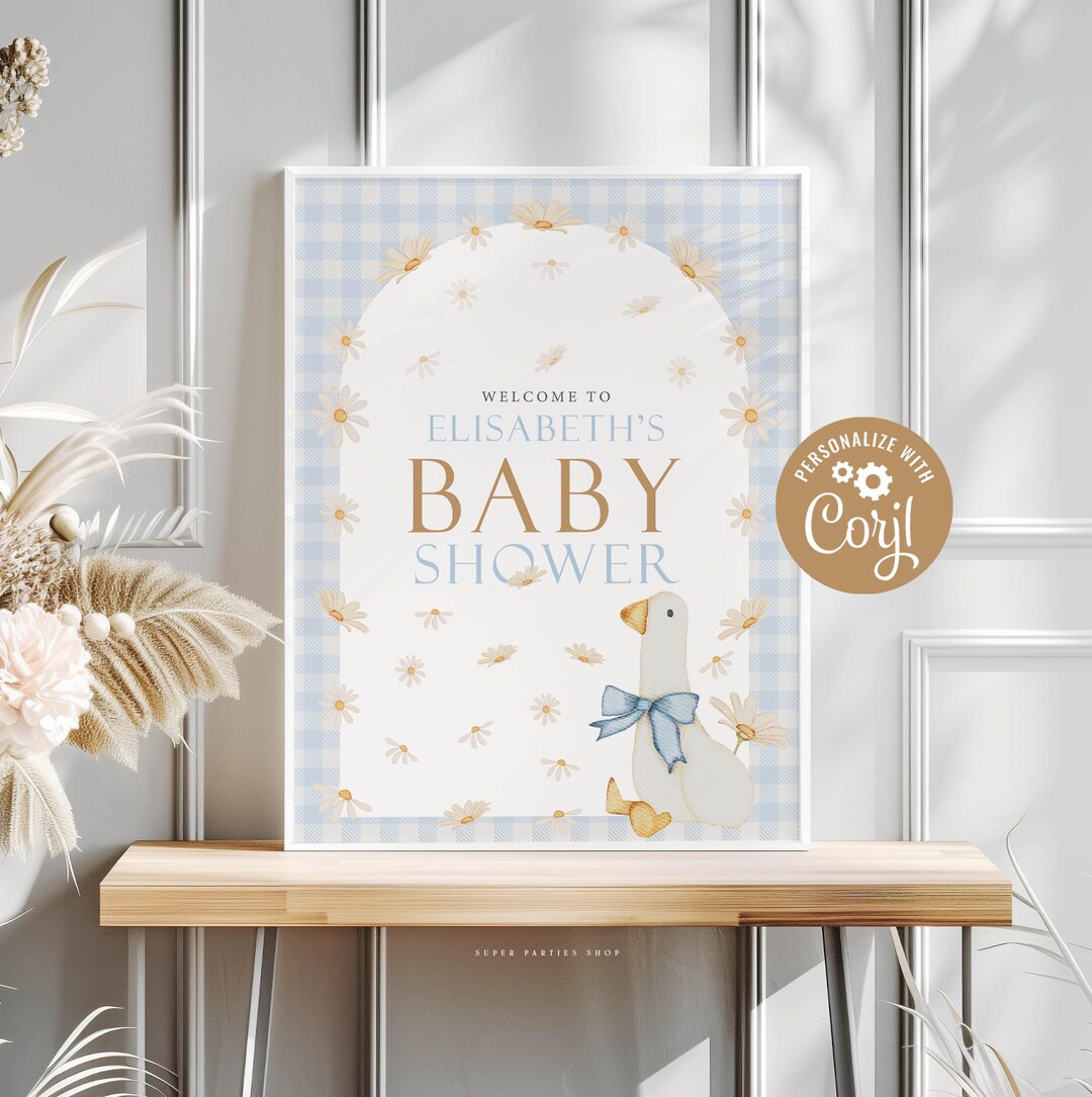 Silly Goose Welcome Sign Editable, Baby Shower Editable One Silly Goose ...