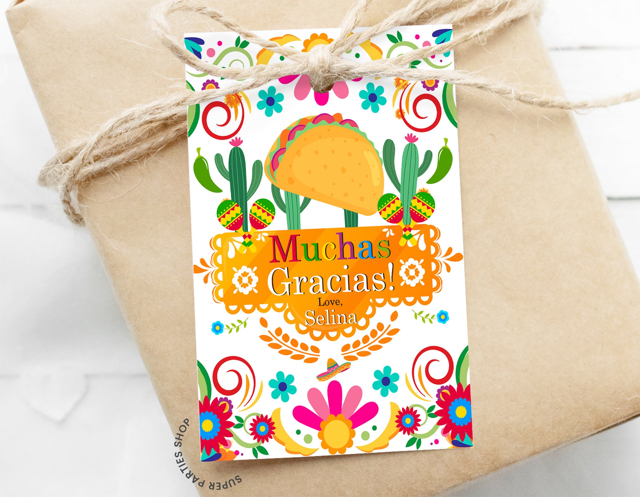 Fiesta Favor Tag Label Printable Fiesta Favors Thank You - Etsy UK